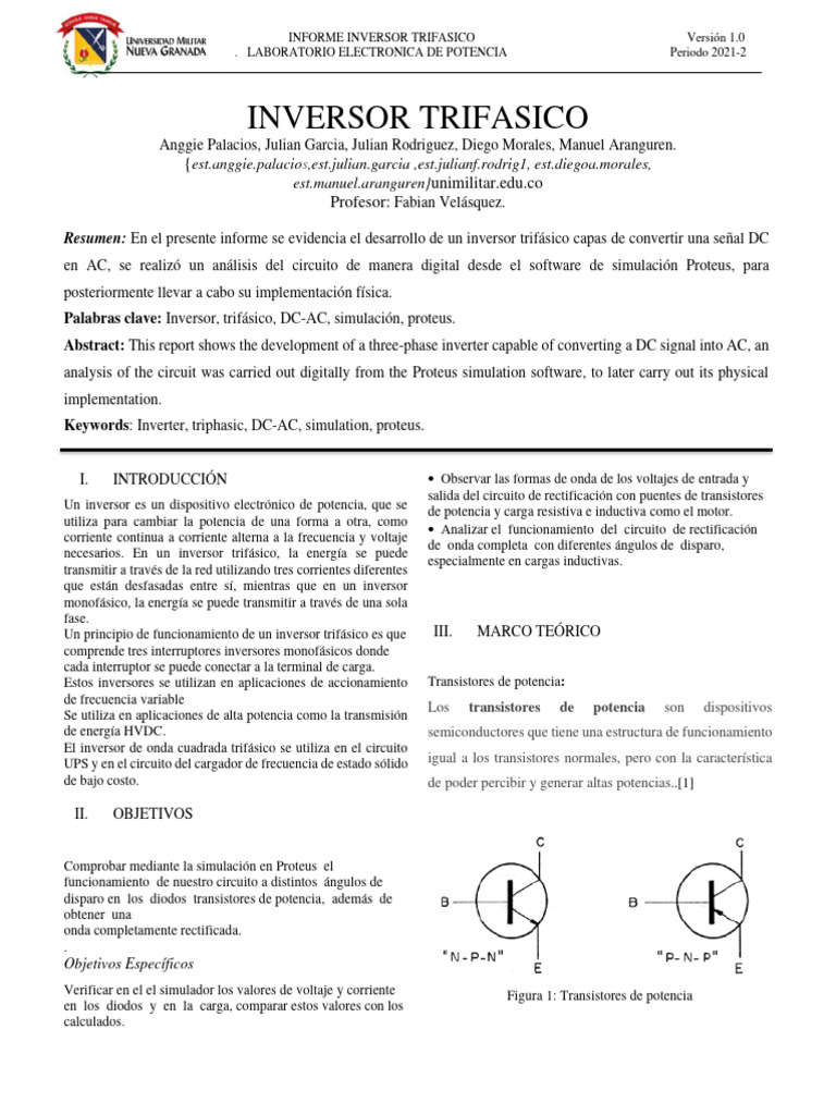 Inversor Trifásico: Simulación y Análisis | PDF | Red eléctrica ...