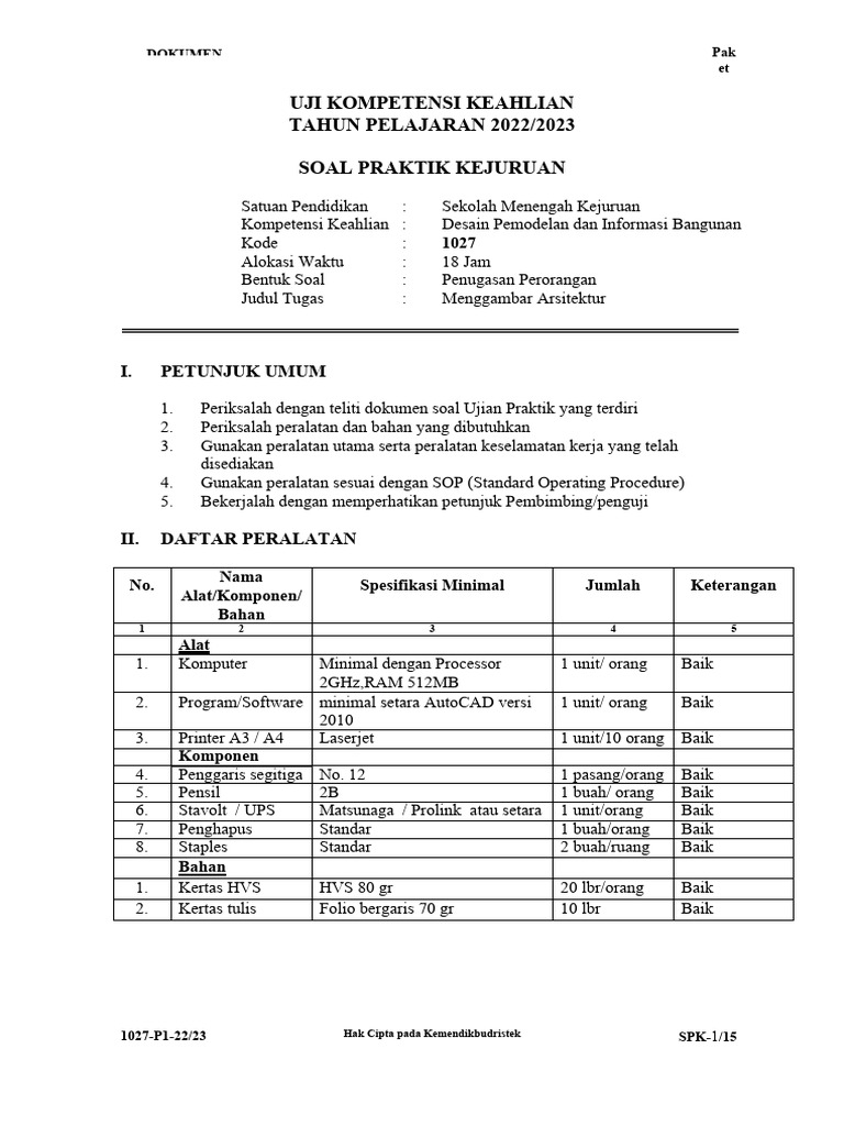 1027-P1-SPK-Desain Permodelan Dan Informasi Bangunan | PDF