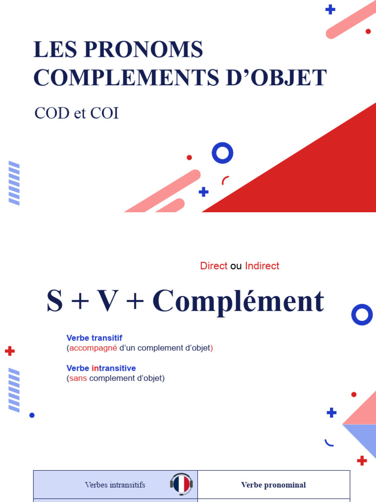 Les Pronoms Cod Et Cod | PDF | Complément d'objet | Pronom