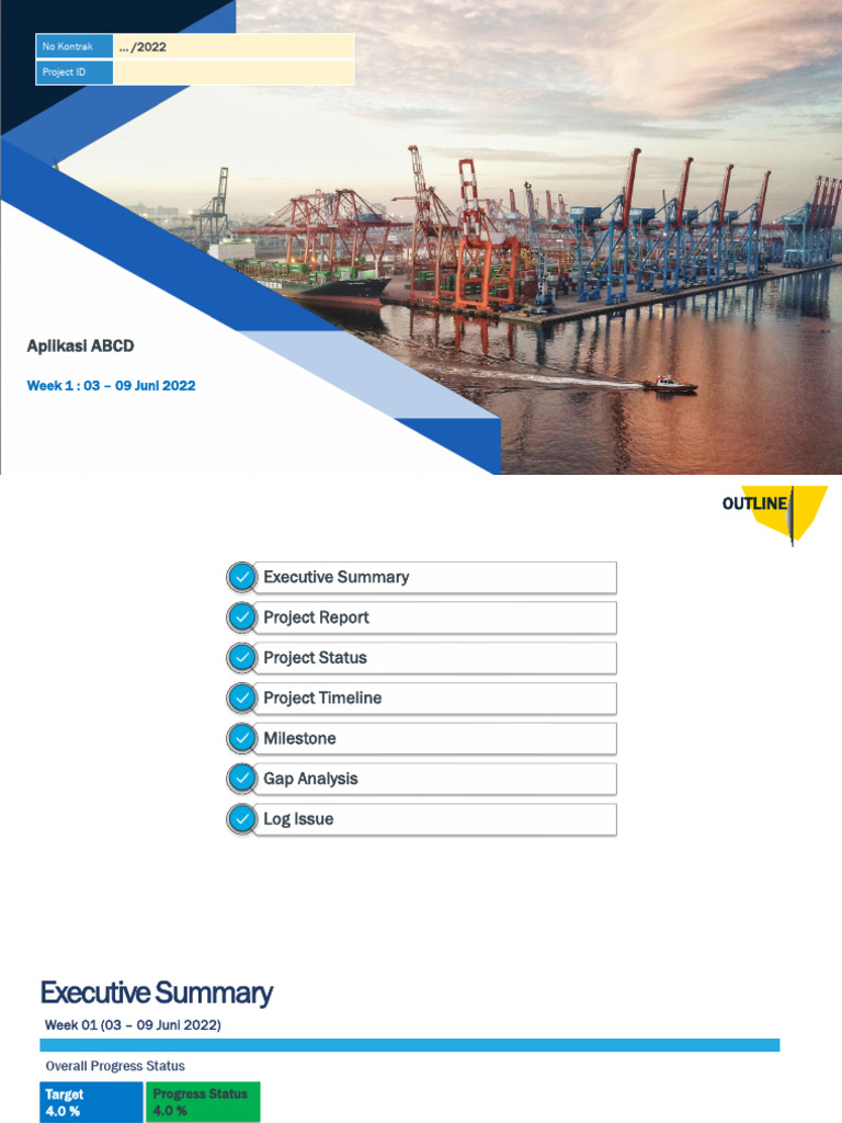 Contoh Progress Report Week-01 - ReportProgress | PDF