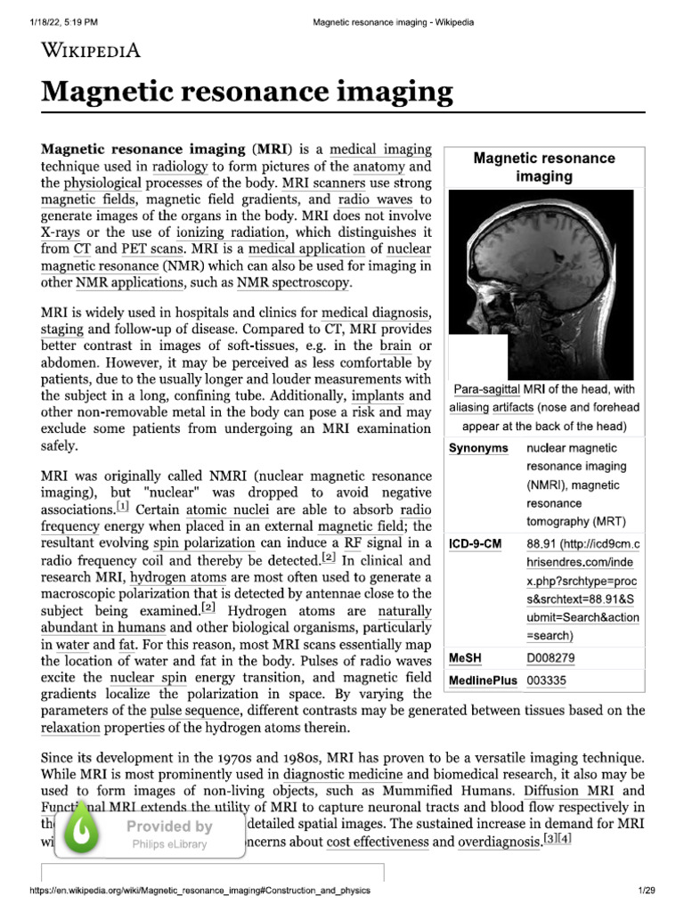 MRI system_working principle_Wiki | PDF
