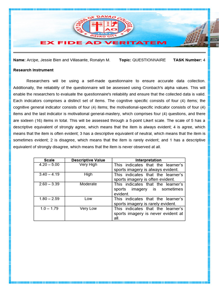 Self Made Questionnaire FORMAT | PDF | Questionnaire | Likert Scale