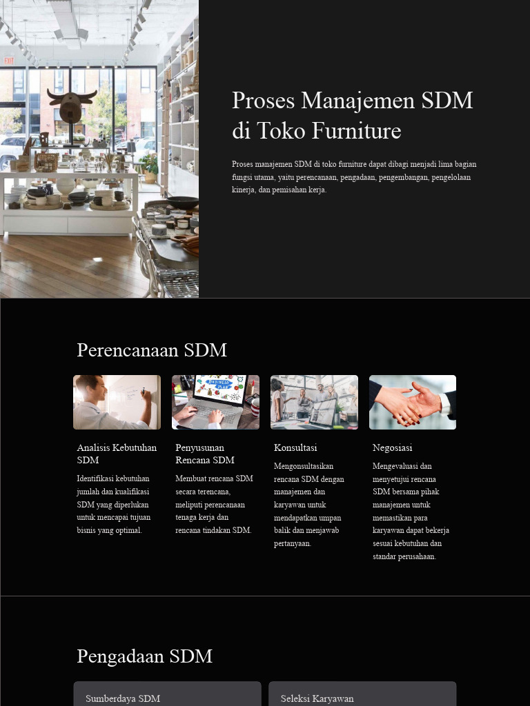 Proses Manajemen SDM Di Toko Furniture | PDF | Pengembangan Diri