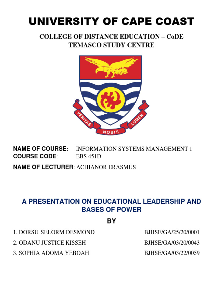 University of Cape Coast: College of Distance Education - Code Temasco ...