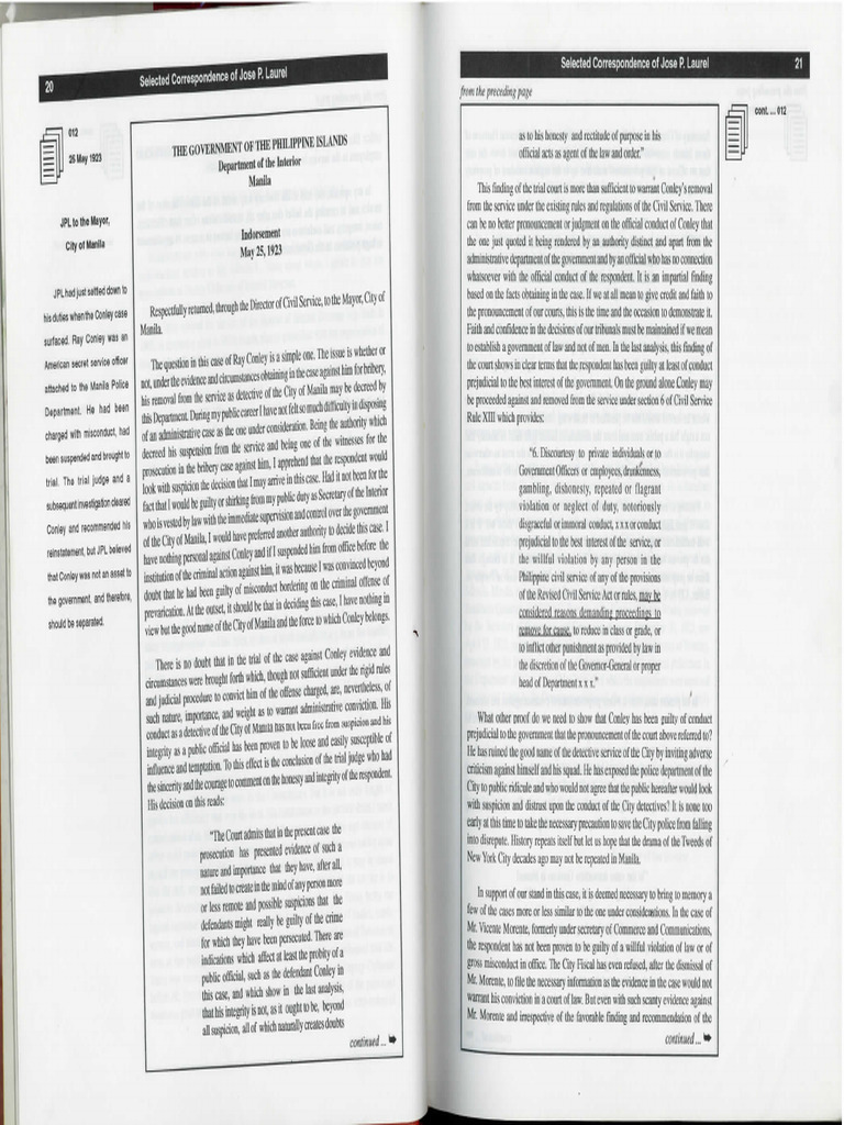 Ray Conley Correspondence | PDF