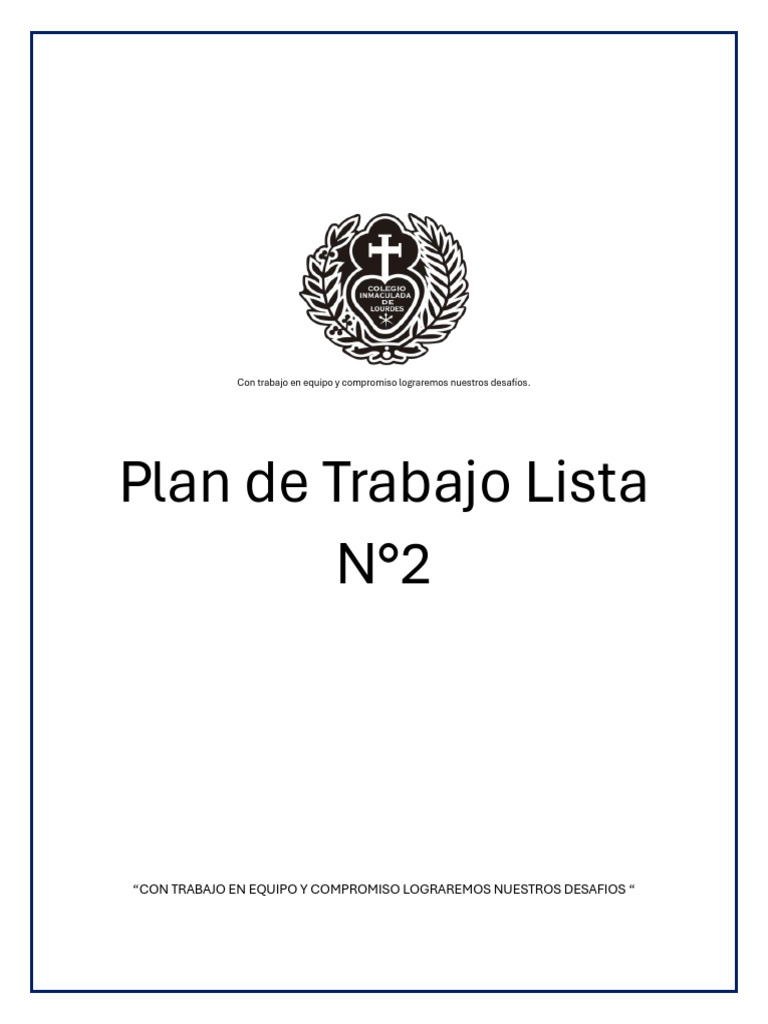Plan de Trabajo CGP 2024 Lista #2 | PDF