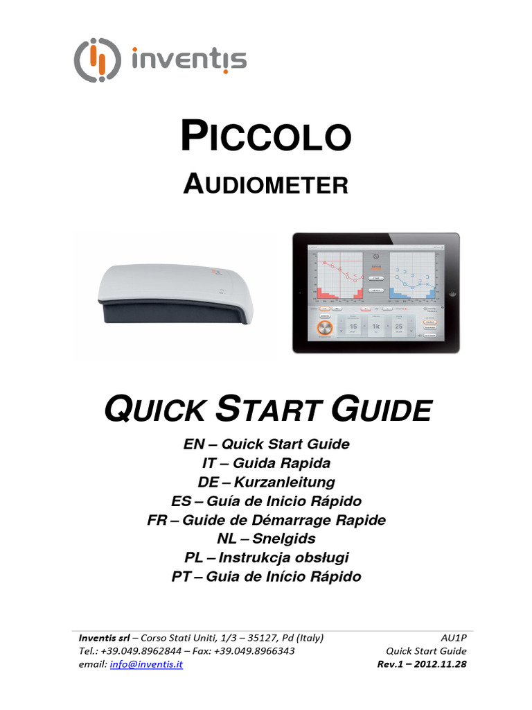 Guia Rápida de Uso - Audiometro Piccolo | Download Free PDF ...