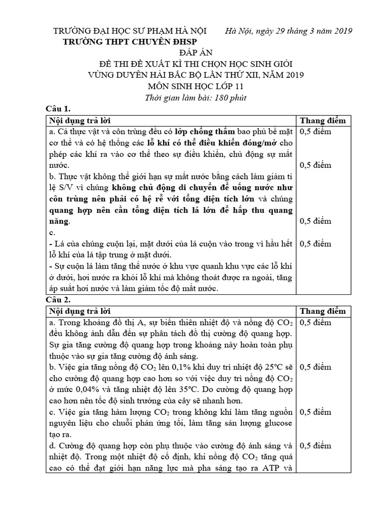 (Lib24.vn) Dap-An-De-Thi-Chon-Hsg-Sinh-Hoc-Duyen-Hai-Va-Dong-Bang-Bac-Bo-Sinh-11-Nam-Hoc-2018 ...