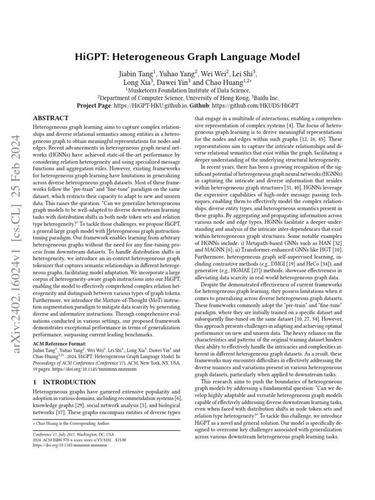 Higpt: Heterogeneous Graph Language Model | PDF | Vertex (Graph Theory)
