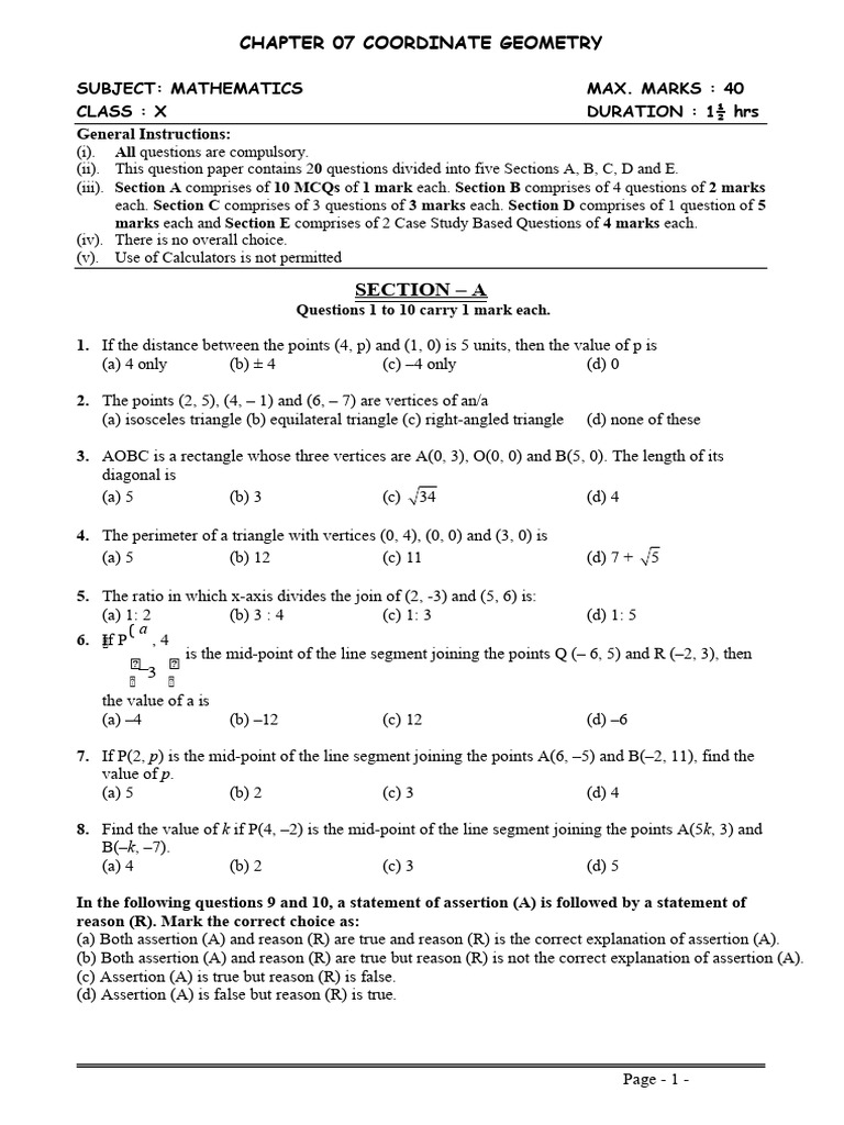Coordinate Geometry Worksheet | PDF | Triangle | Rectangle