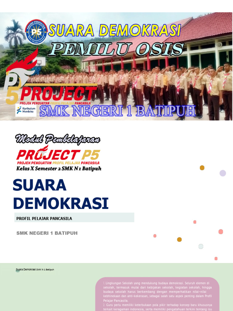 Tema 5 - Modul Suara Demokrasi - Pemilu Osis SMK N 1 Batipuh | PDF