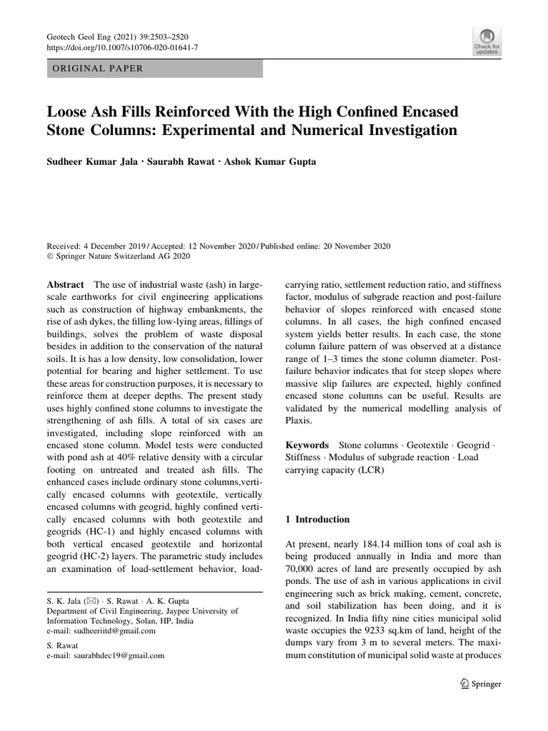 Loose Ash Fills Reinforced - Geotech and Geology | PDF | Geotechnical ...