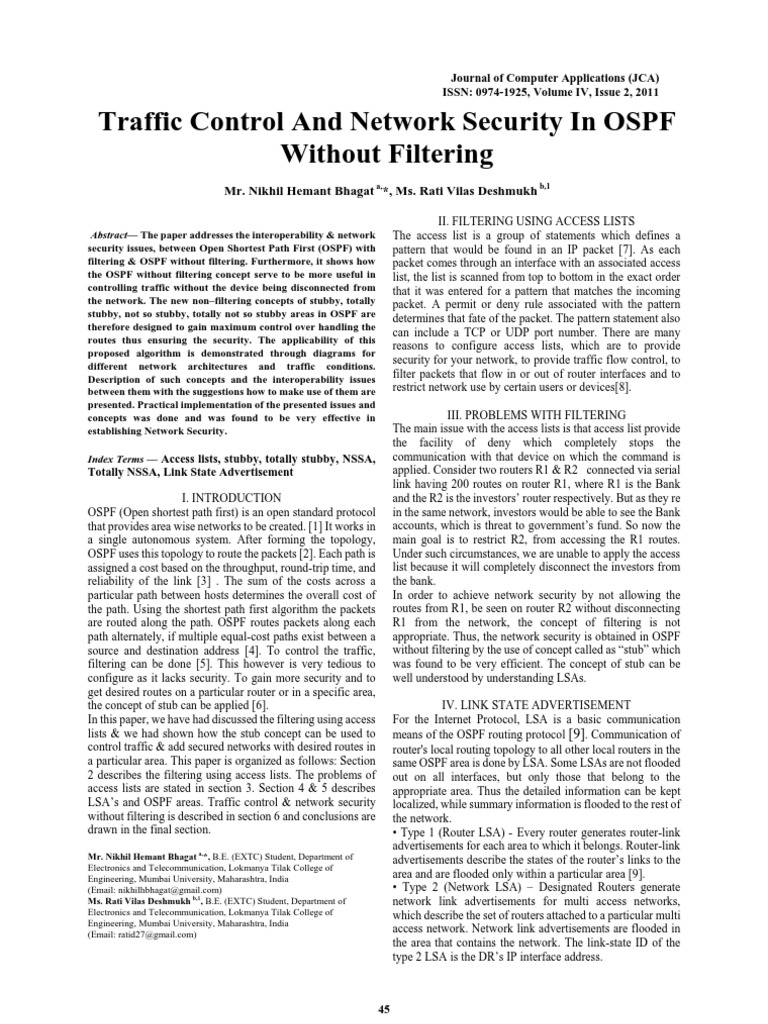 Journal of Computer Applications - WWW - Jcaksrce.org - Volume 4 Issue 2 | PDF | Router ...