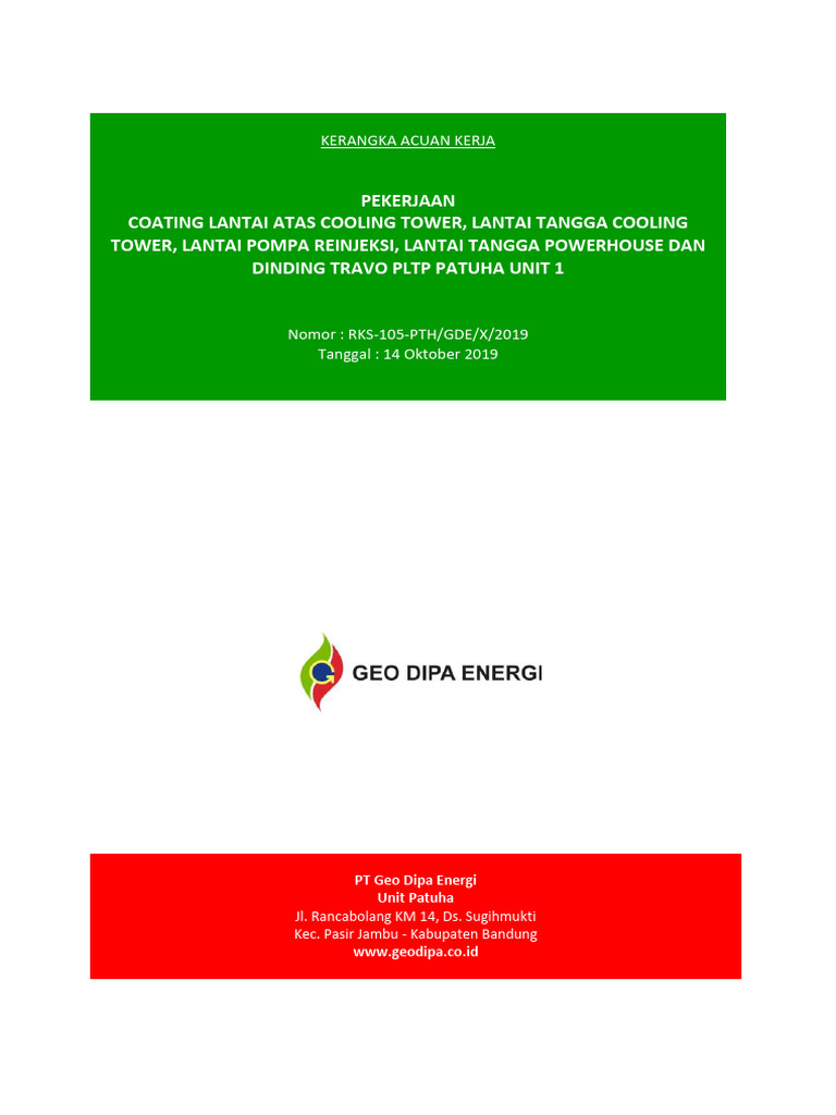 Proc RKS Pekerjaan Coating Lantai Atas CT Lantai Tangga CT Lantai Pompa ...