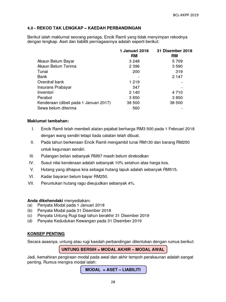 04 Rekod Tak Lengkap Perbandingan | PDF