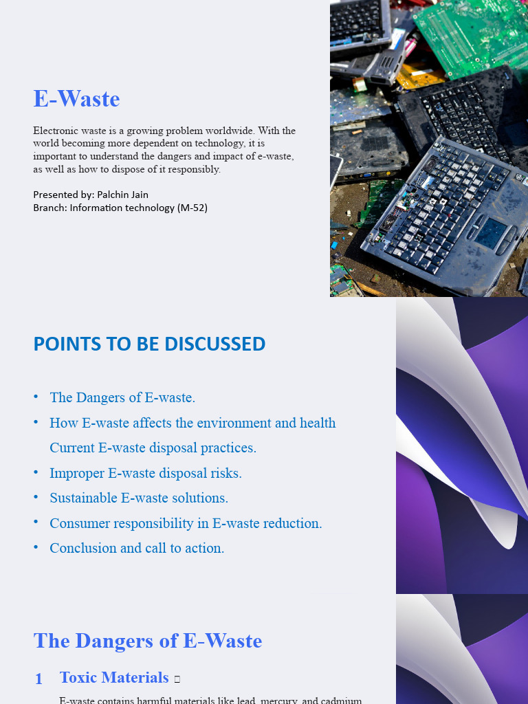 Palchin Jain M-52 E - Waste | PDF | Electronic Waste | Waste Management