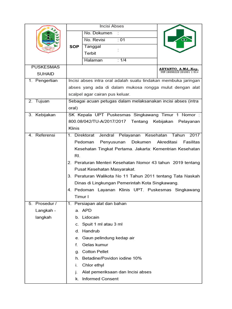 Prosedur Incisi Abses Intraoral | PDF