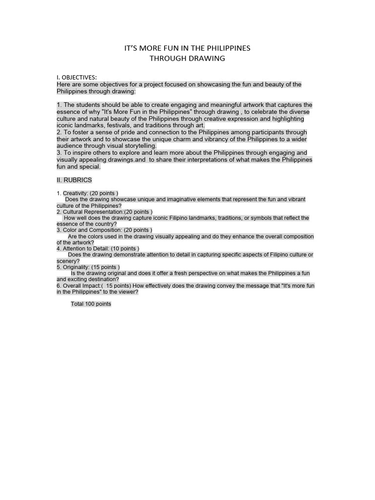 Drawing Rubric | PDF