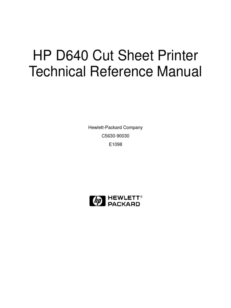 HP D640 Tech Manual | PDF | Printer (Computing) | Computer File
