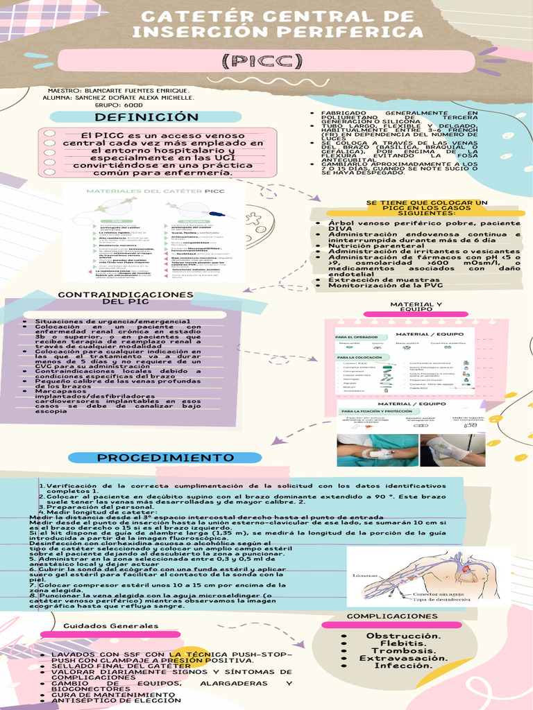 Catéter Central de Inserción Periférica (PICC) | PDF | Terapia intravenosa | Medicina CLINICA