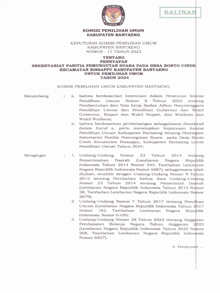 SK Sekertariat PPS | PDF