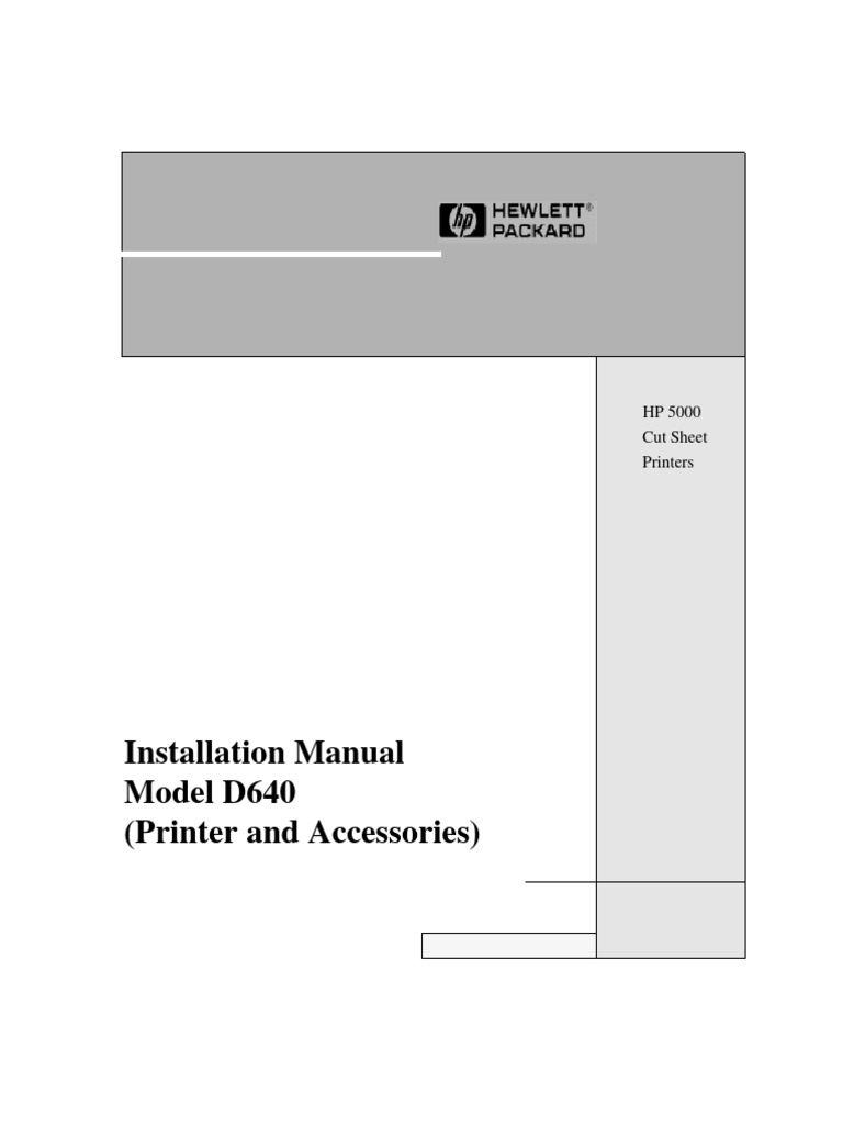 HP D640 Installation | PDF | Hewlett Packard | Printer (Computing)