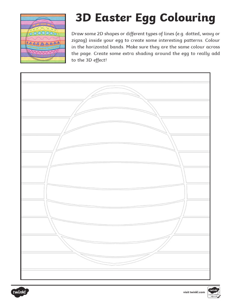 3D Easter Egg Coloring Guide | PDF | Home & Garden
