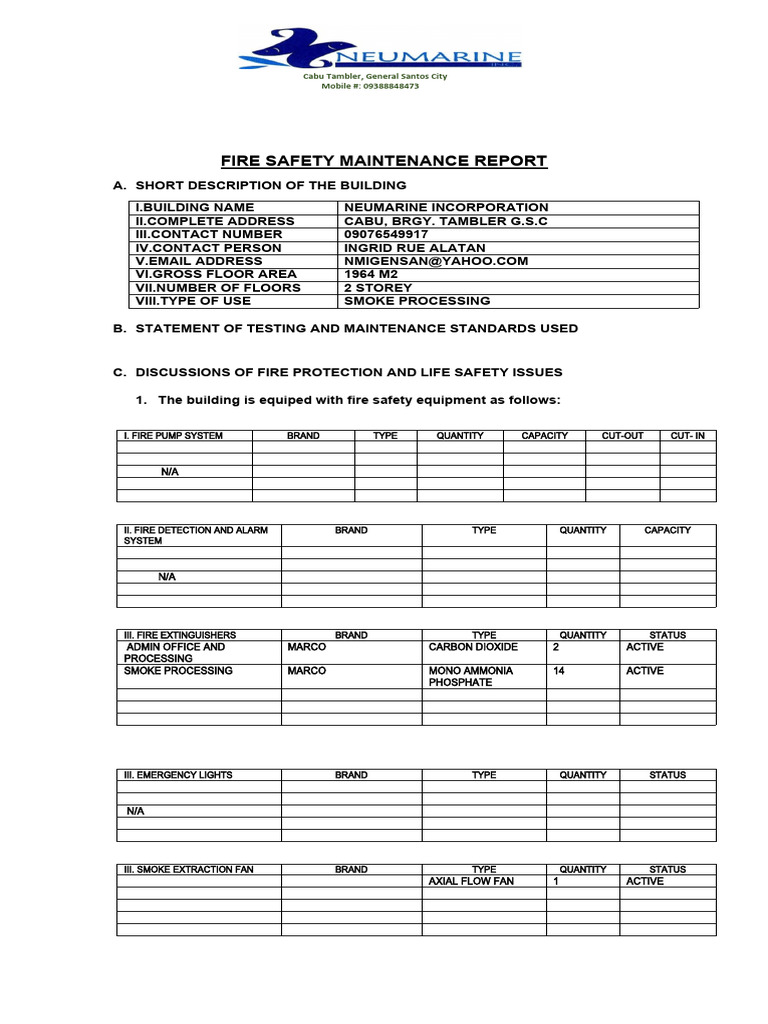 FSMR Template | Download Free PDF | Firefighting | Construction Law