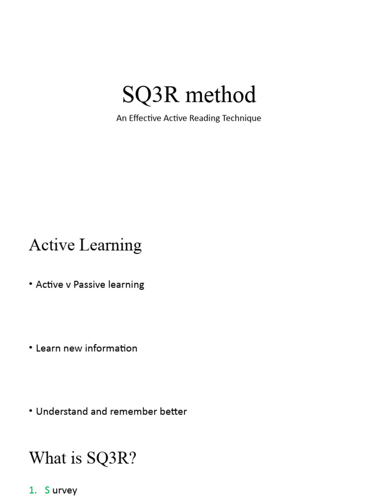 SQ3R Method | PDF