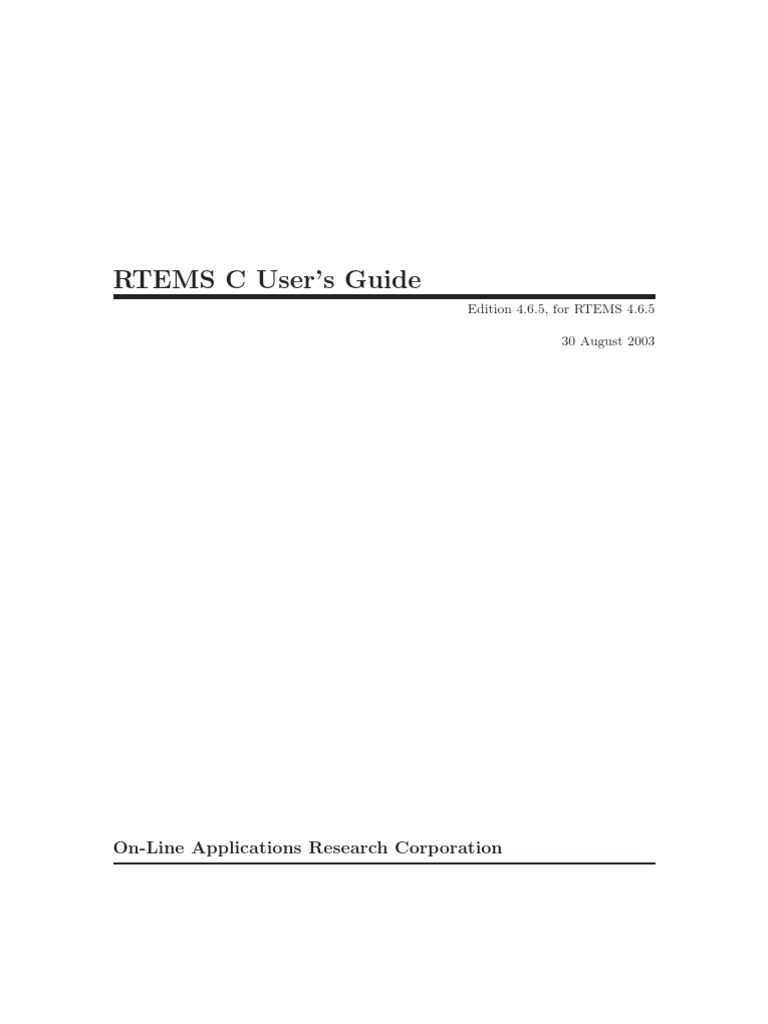 RTEMS C User's Guide: On-Line Applications Research Corporation | Download Free PDF | Scheduling ...