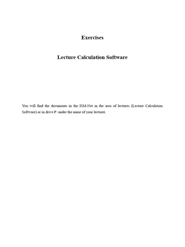 Exercises - Calculation Software | PDF | Fare | Spreadsheet