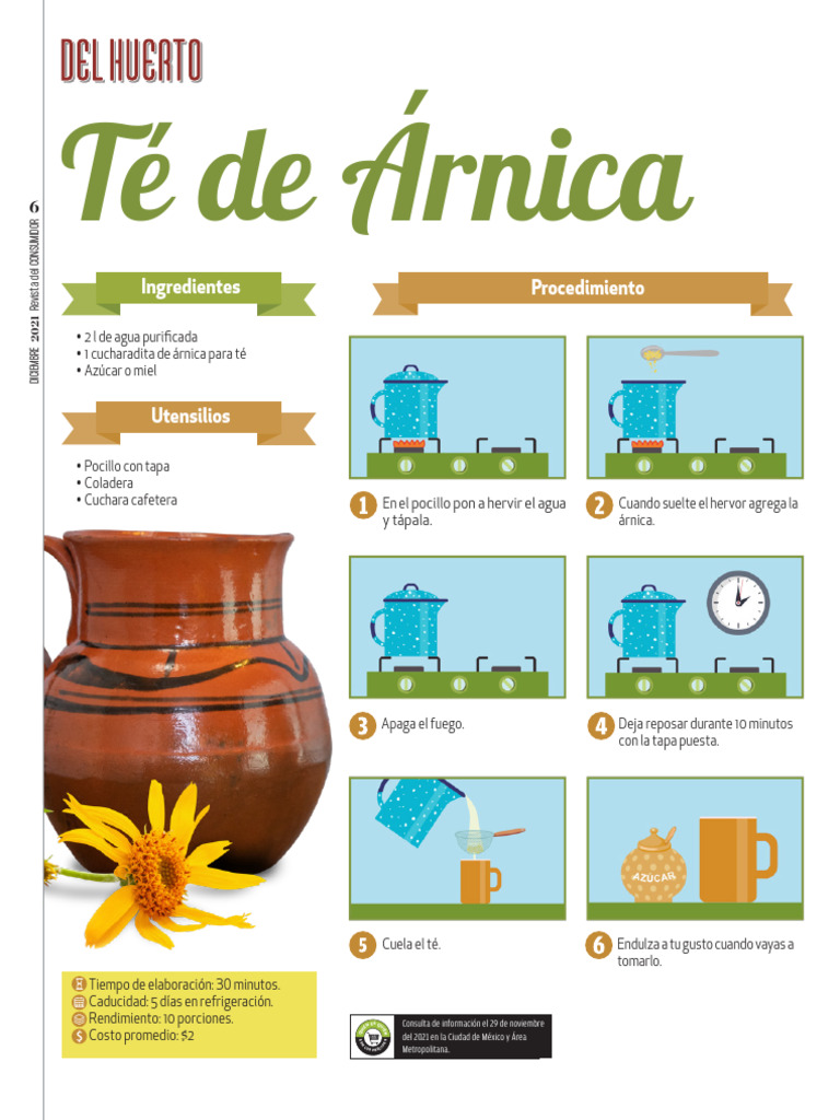 Receta De Té De árnica Fácil Y Económica Pdf Bebida Alimentos
