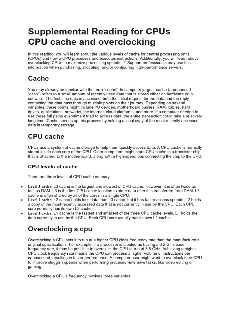 Supplemental Reading For CPUs | PDF | Byte | Central Processing Unit