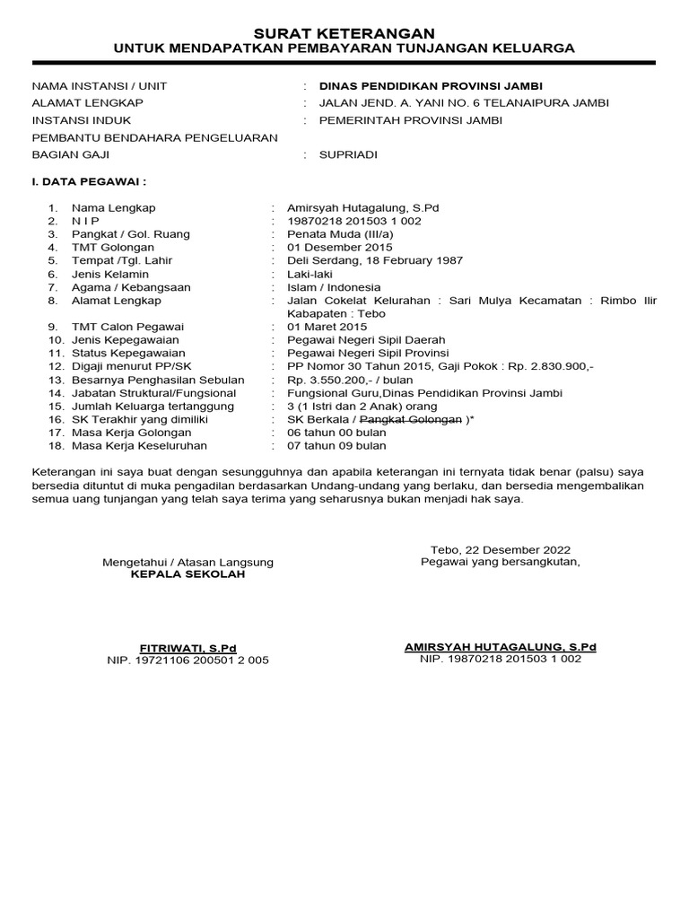 Surat Keterangan Skumptk Provinsi | PDF