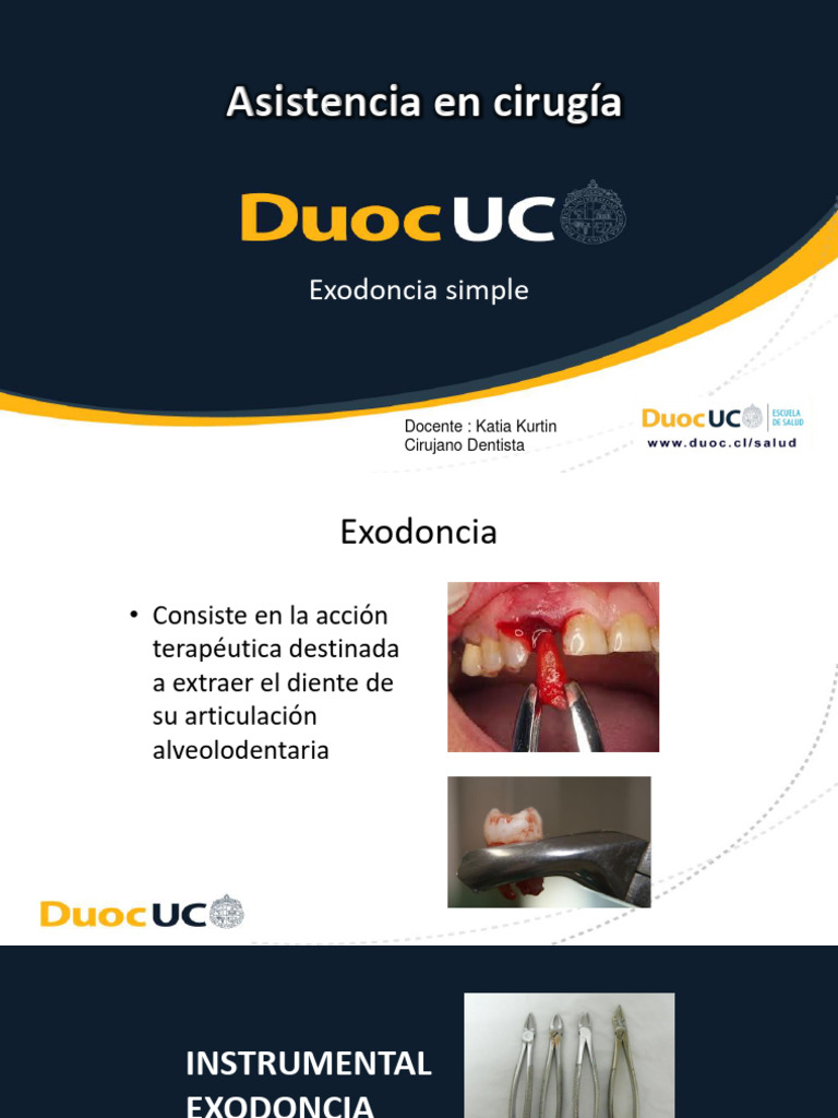 Asistencia en Cirugía, Exodoncia Simple | PDF | Odontología | Anatomia ...