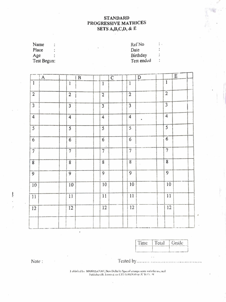 RSPM Table & Interpretation | PDF