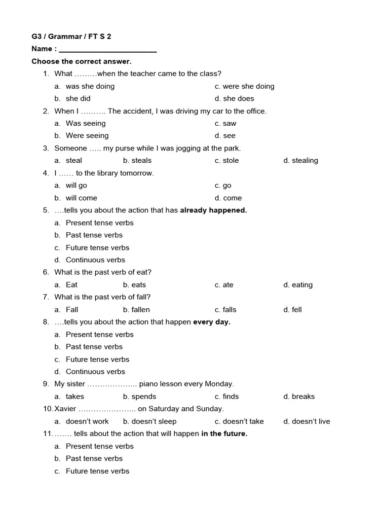 Grammar FT 2 S 2 Not Yet Finished | PDF | Grammatical Tense | Verb
