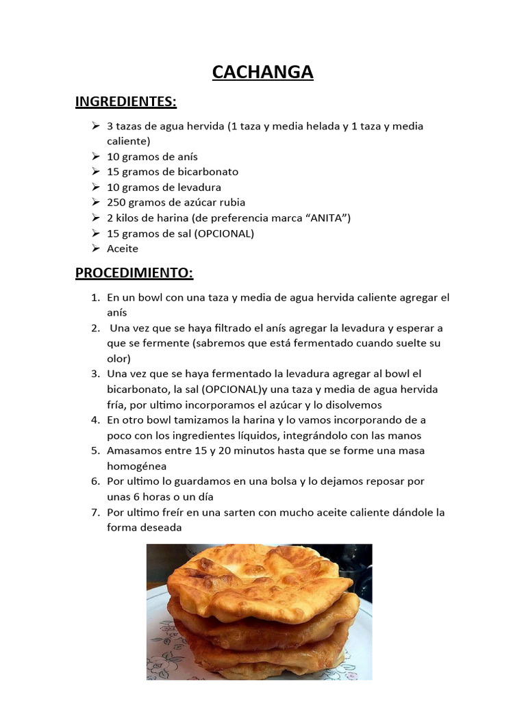 Receta de Cachanga Peruana | PDF