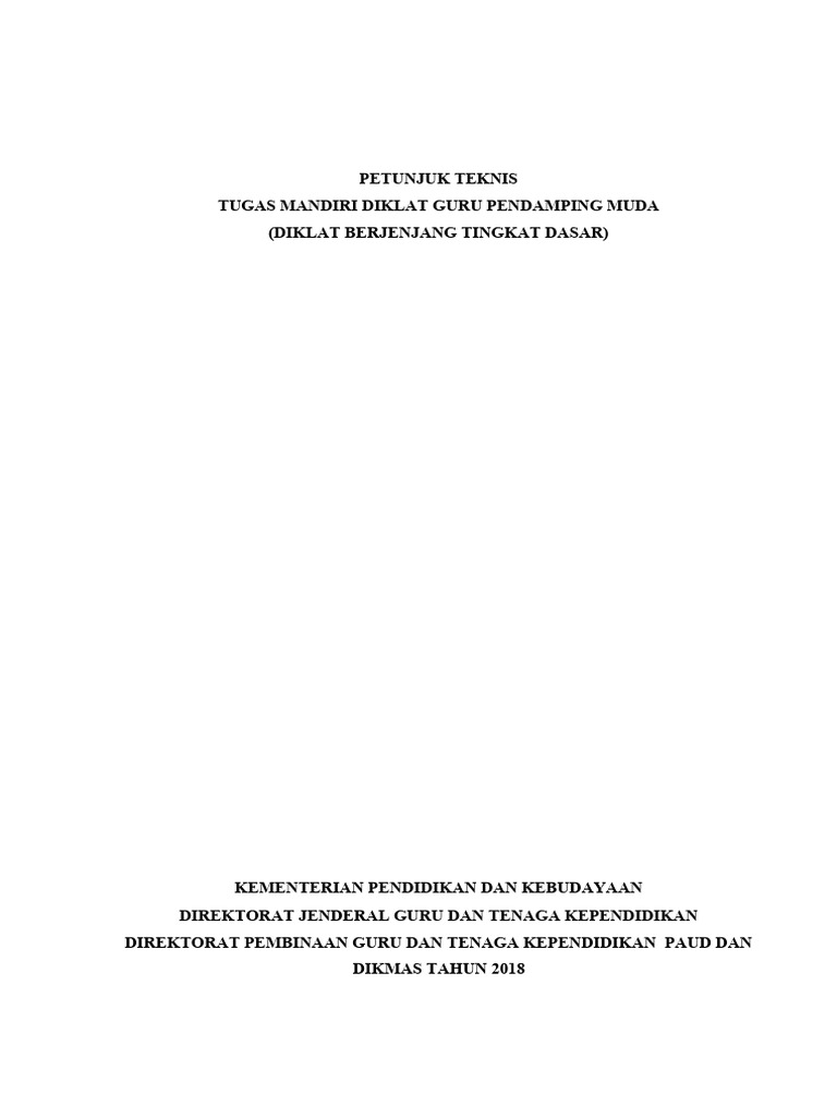 Juknis Tugas Mandiri Diksar | PDF | Karier & Perkembangan