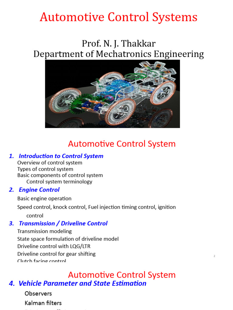 Automotive Control Systems - NJT-1 | PDF | Control Theory | Feedback