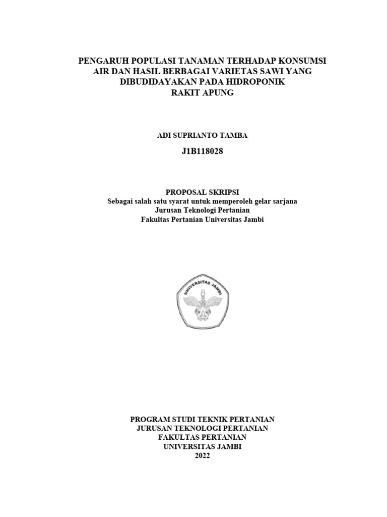 Populasi Tanaman dan Hasil Sawi Hidroponik | PDF