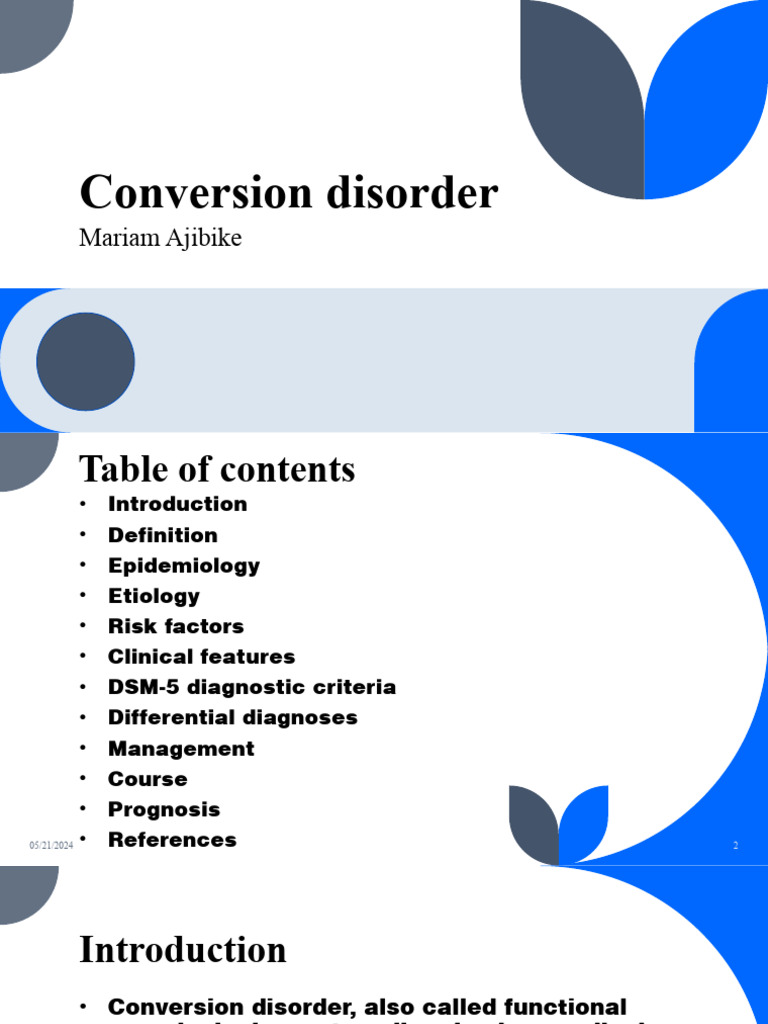 Conversion Disorder | PDF | Mental Disorder | Psychotherapy