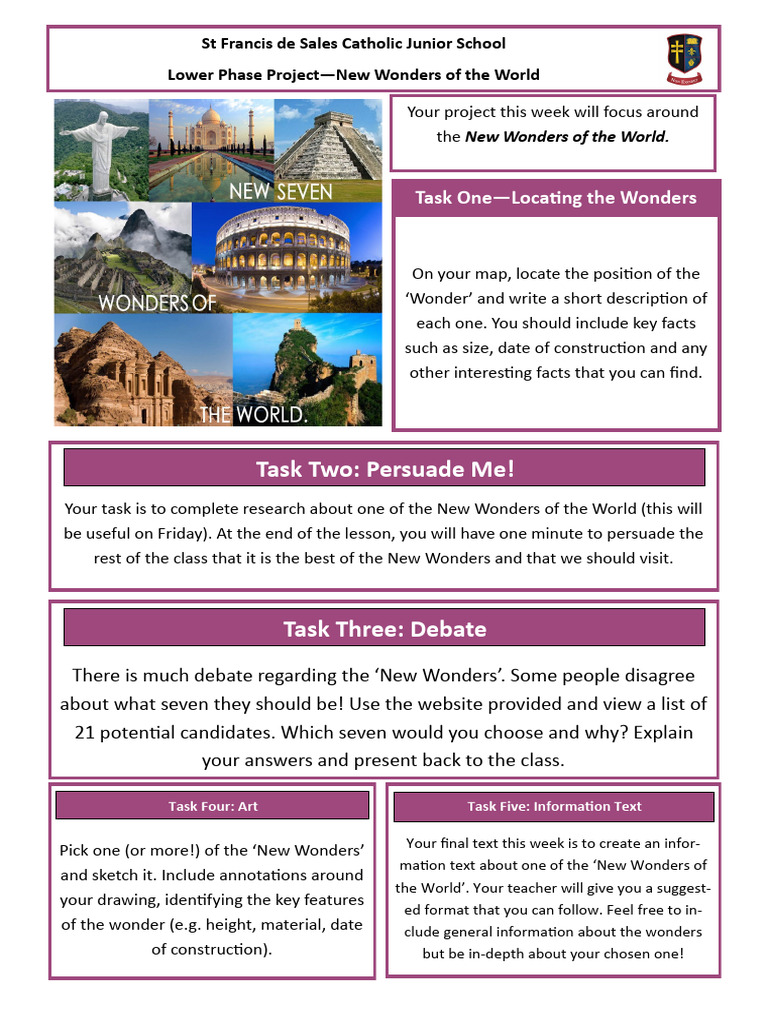 Finished Lower Phase Project New Wonders of The World and Knowldege ...