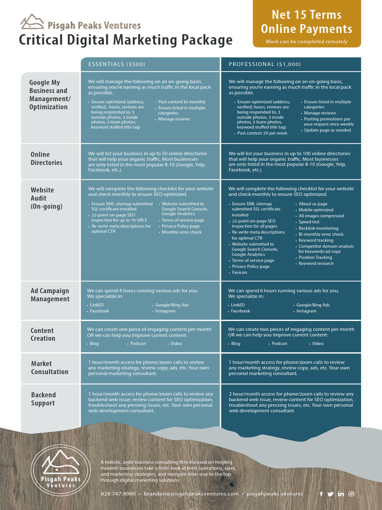 PPV Digital MKTG PKG Sheet-1 | PDF | Search Engine Optimization | Computing