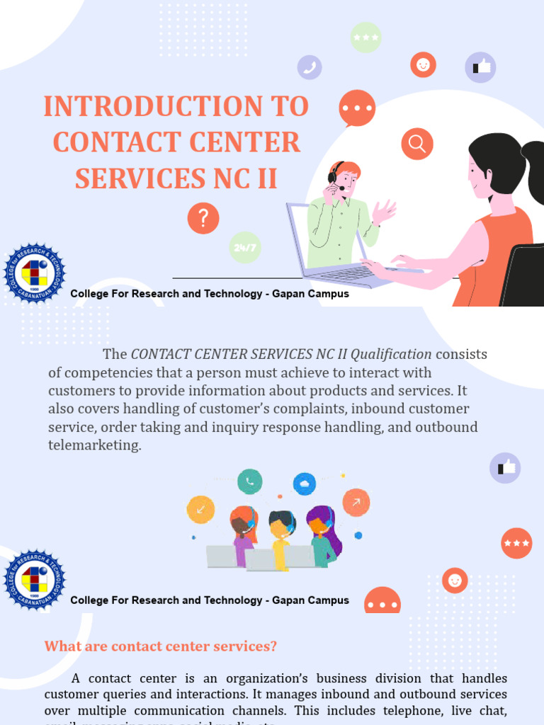 Overview of Contact Center Services NC II | PDF | Call Centre | Interactive Voice Response