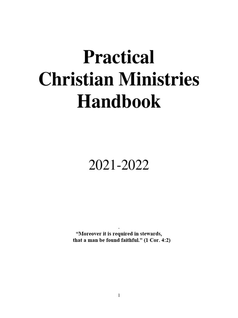 Practical Christian Ministries Handbook 2021 2022 | PDF | Disciple ...