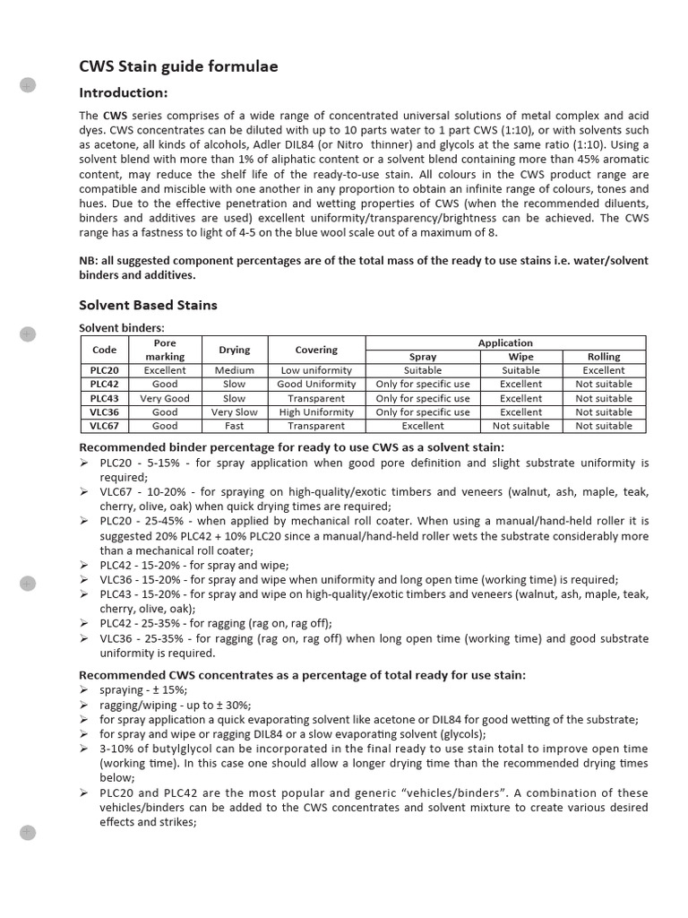 Schede Stain Guide - CWS | PDF | Chemical Substances | Chemistry