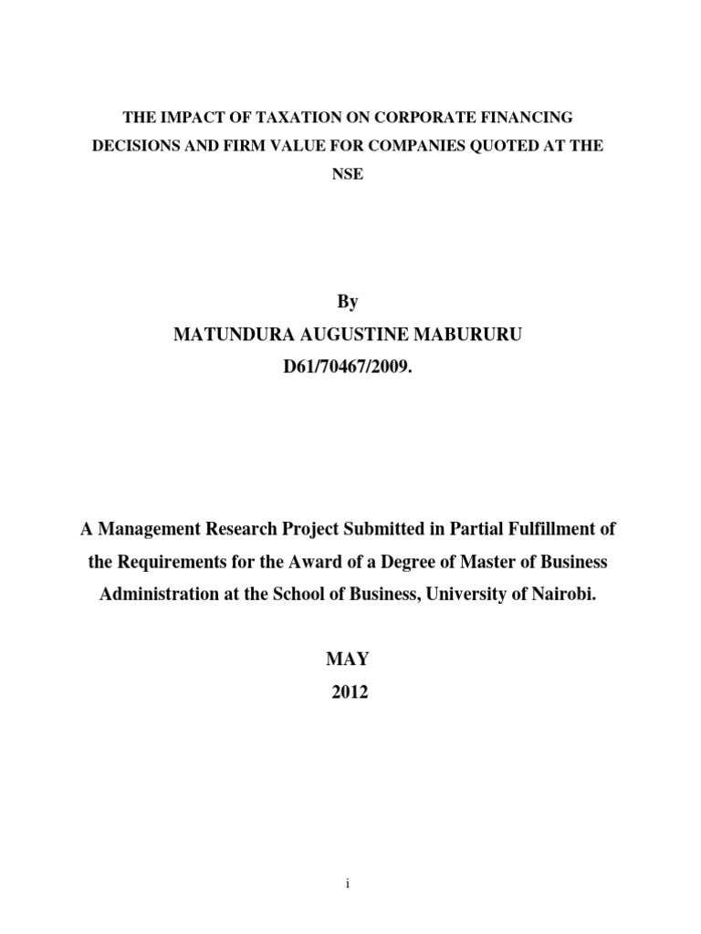 Matundura Taxation | PDF | Capital Structure | Dividend