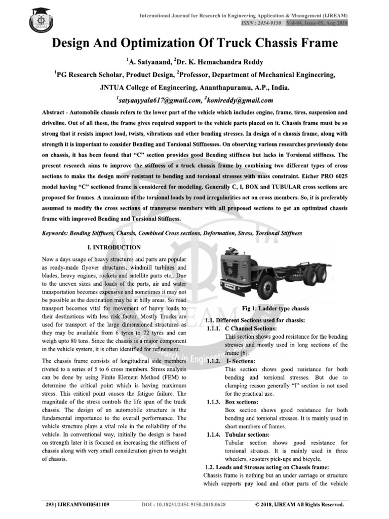 7 - Design and Optimization of Truck Chassis Frame | PDF