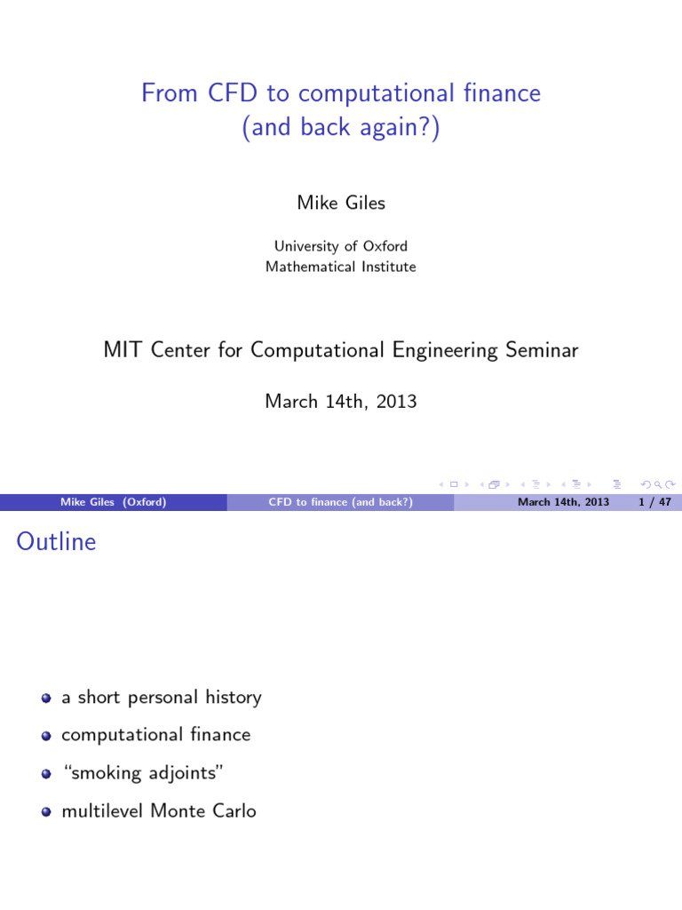 Mit Cce | PDF | Stochastic Differential Equation | Partial Differential Equation